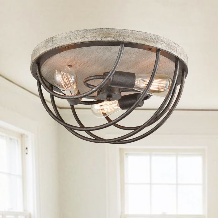 Rustic Flush Mount Ceiling Lights Distressed Wooden Lights – moose.lighting