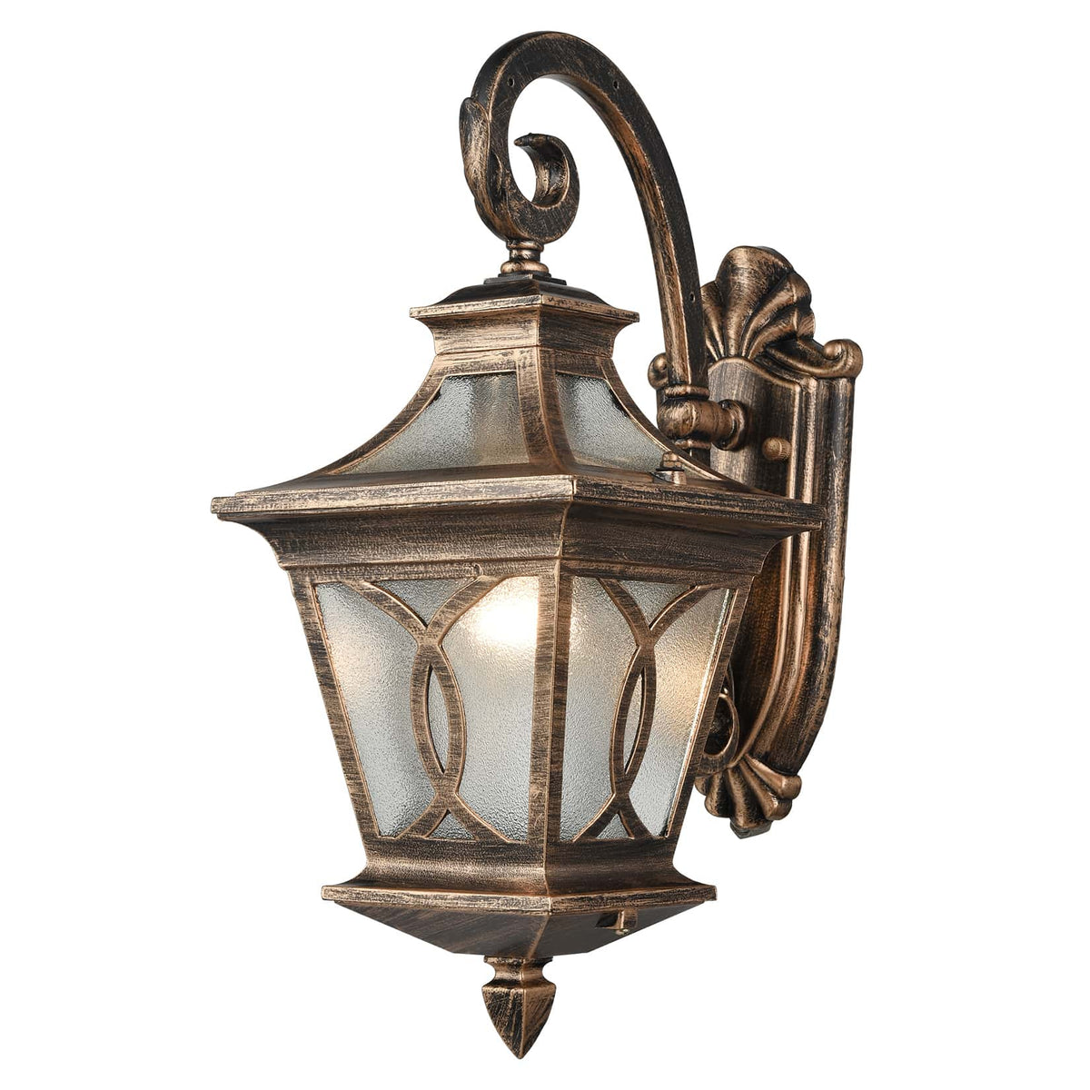 Antique Bronze Outdoor Wall Light Fixture with Water Glass Shade ...