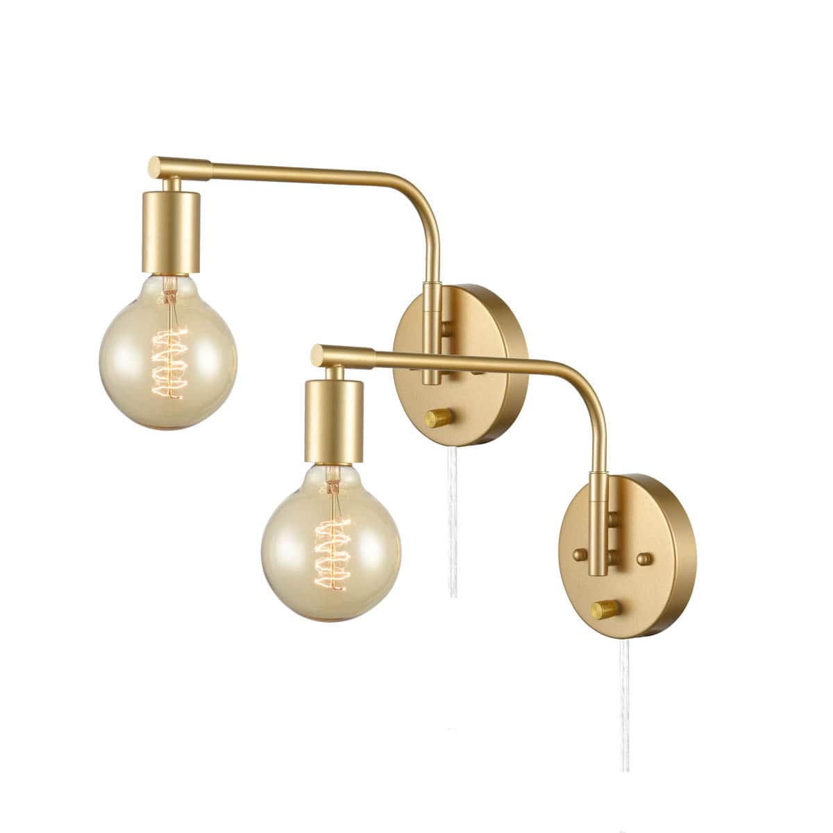 Edison Antique Brass Plug In Wall Sconces Set Of Two – moose.lighting