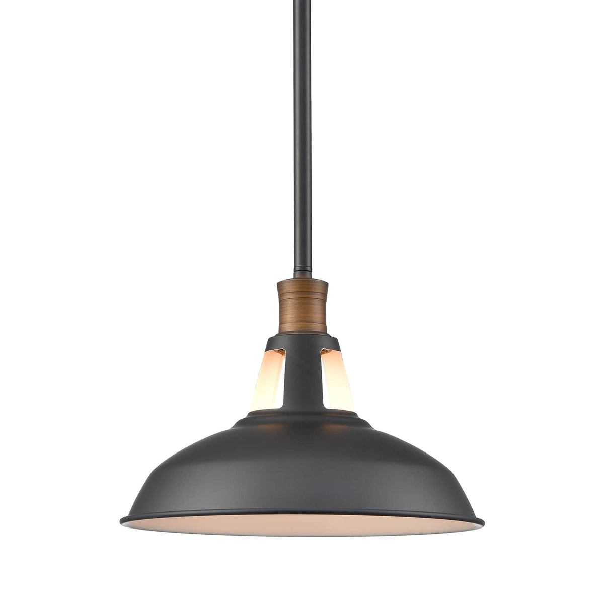 Industrial Barn Pendant Light Rod Adjustable Kitchen Lighting Black ...