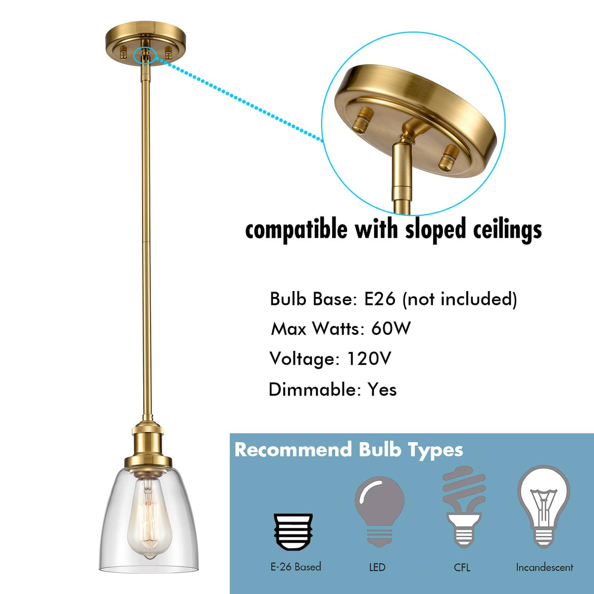 Modern Brass Mini Stem Pendant Light Glass Kitchen Fixture – moose.lighting